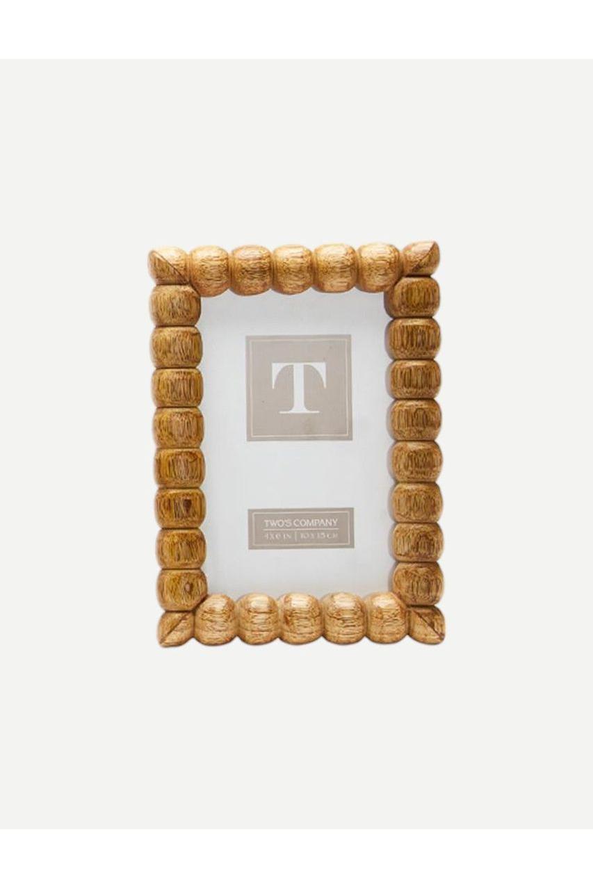 Two's Company 4x6 Wood Carved Bobbin Photo Frame, Light Brown – Monkee ...