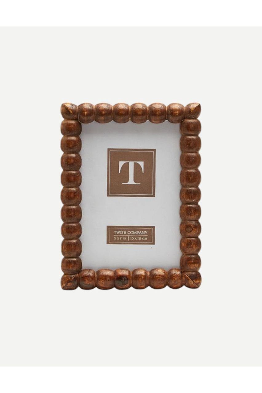 Two's Company 5x7 Wood Carved Bobbin Photo Frame, Dark Brown – Monkee's ...