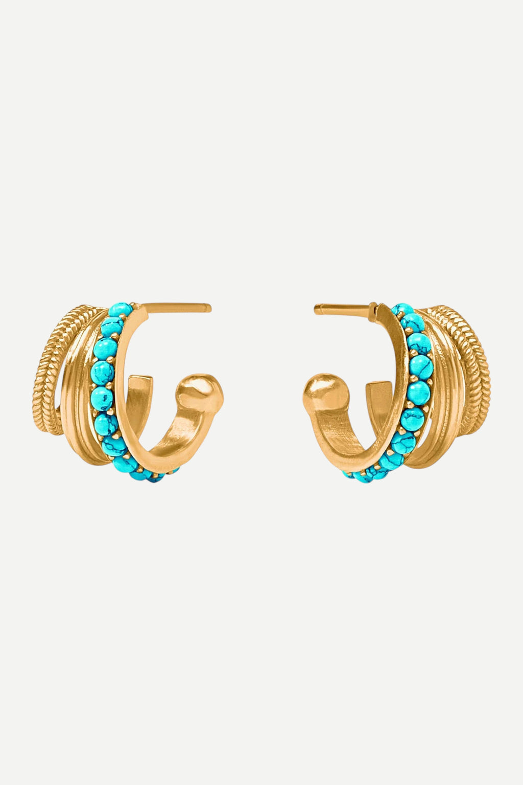 Julie Vos Hydra Triple Hoop, Turquoise Blue – Monkee's of the Village